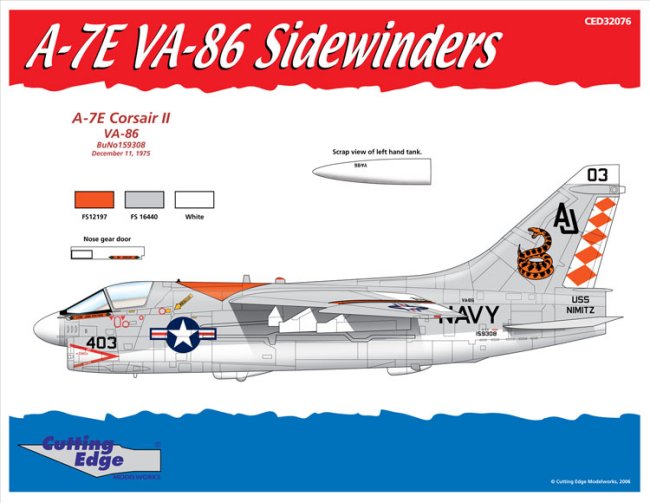 Preview Cutting Edge decals #32076 1/32 A-7E VA-86 Sidewinders Mar 24 2006
