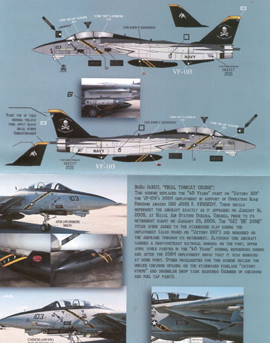 Preview Zotz Decals 1/32 F-14B VF-103 Last Cruise decal sheet Mar 31 2006